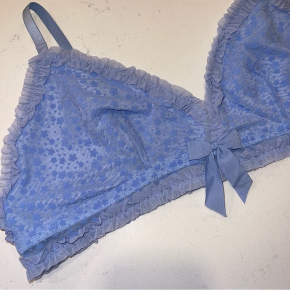 aerie | Intimates & Sleepwear | Nwot Aerie Flocked Ruffle Triangle ...